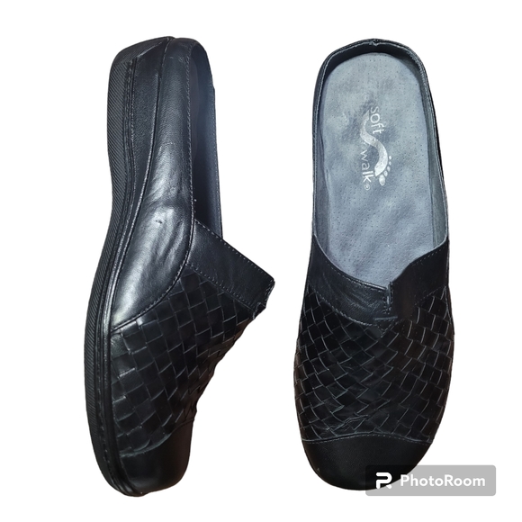 SoftWalk | Shoes | Softwalk Black Leather San Marcos Mules Size 75 ...
